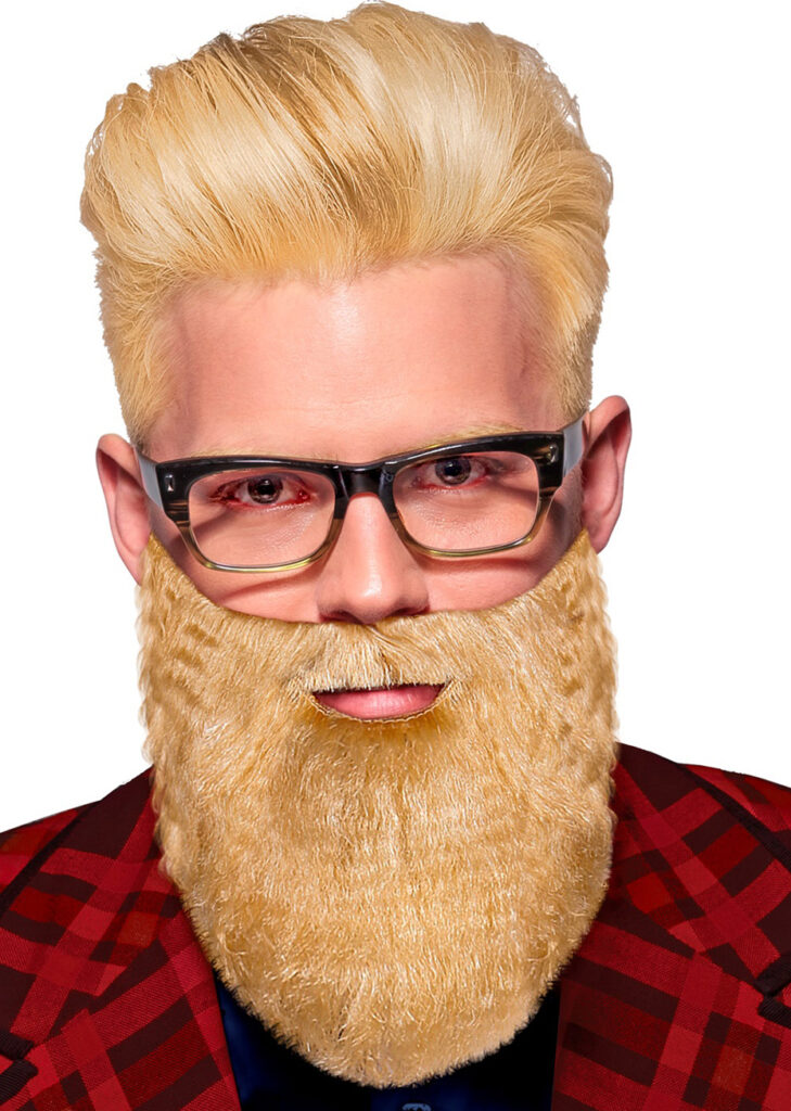Barbe Blonde de Déguisement – Avec Moustache et Élastiques