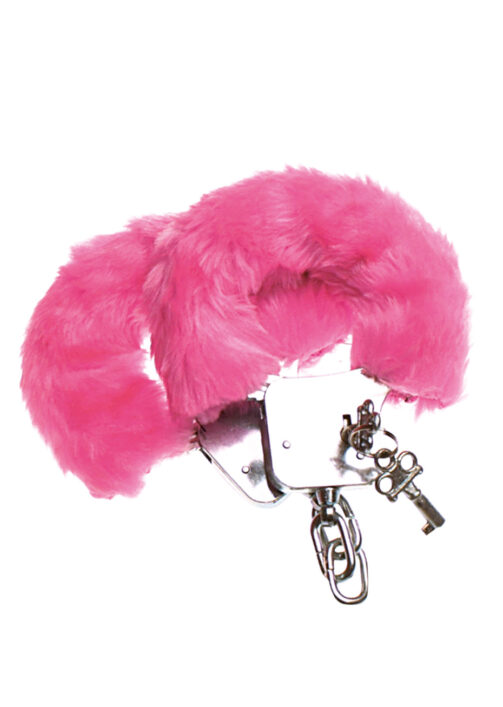 Menottes Fourrure Rose – Métal avec 2 Clés et Clip d’Ouverture