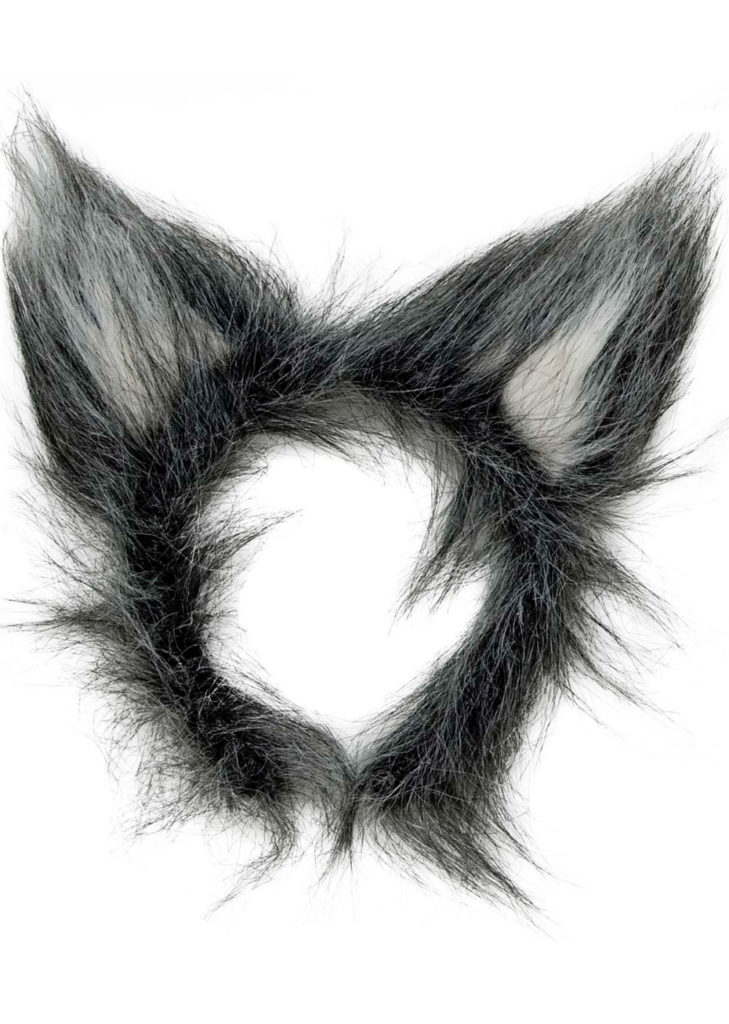 Oreilles de Loup – Fausse fourrure grise et noire sur serre-tête