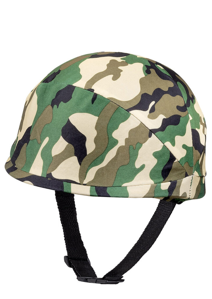 Casque Militaire Camouflage – avec Cartouches et Dragonne