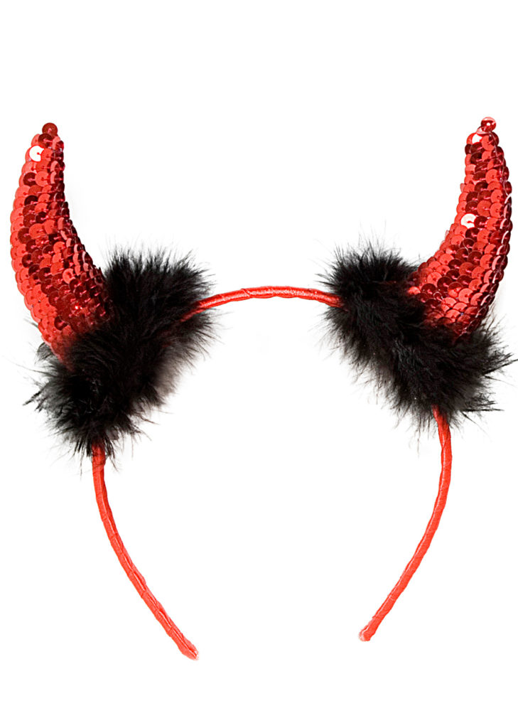 Cornes de Diable – Sequins Noirs – Serre-tête Halloween