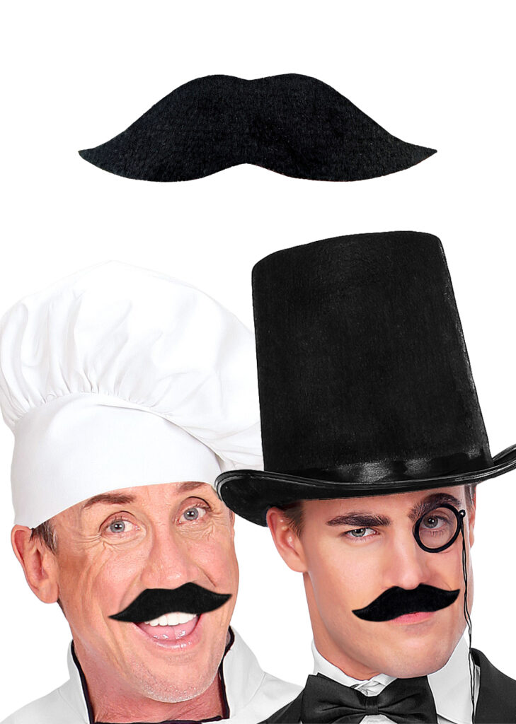 Moustache Gentleman Noire – Postiche Adhésif de Déguisement