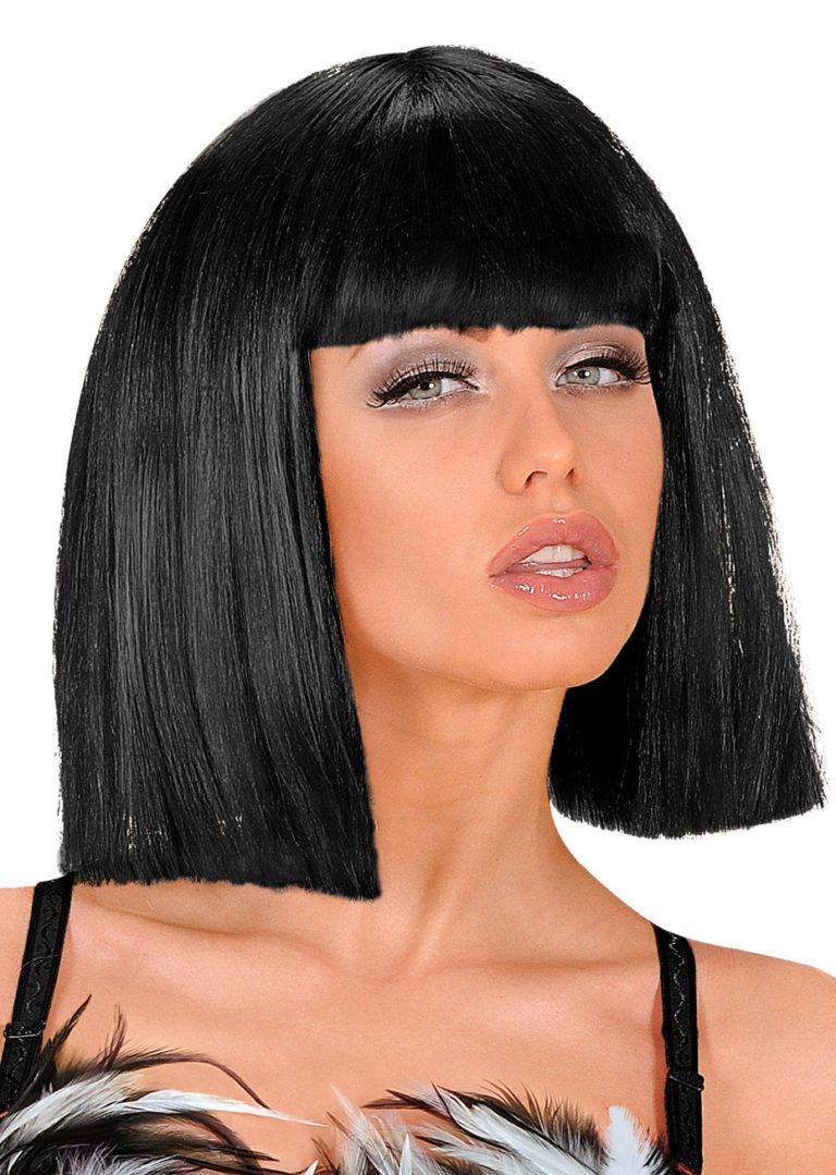 Perruque Showgirl Noire – Carré Frange – Cabaret ou Mia Wallace