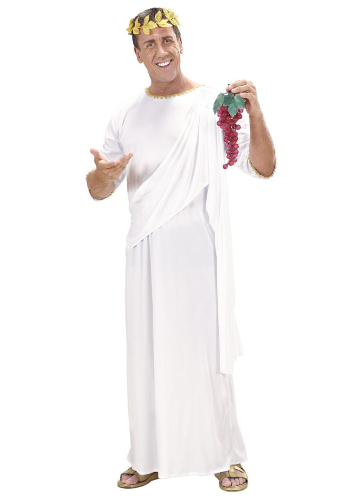 Toge Romaine – Blanche avec Drapé & Bordures Galon Doré