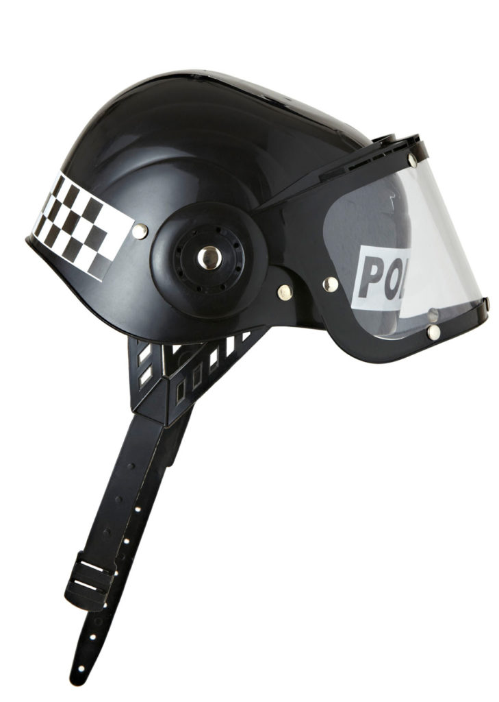 Casque de Police Noir - Avec Visière Transparente
