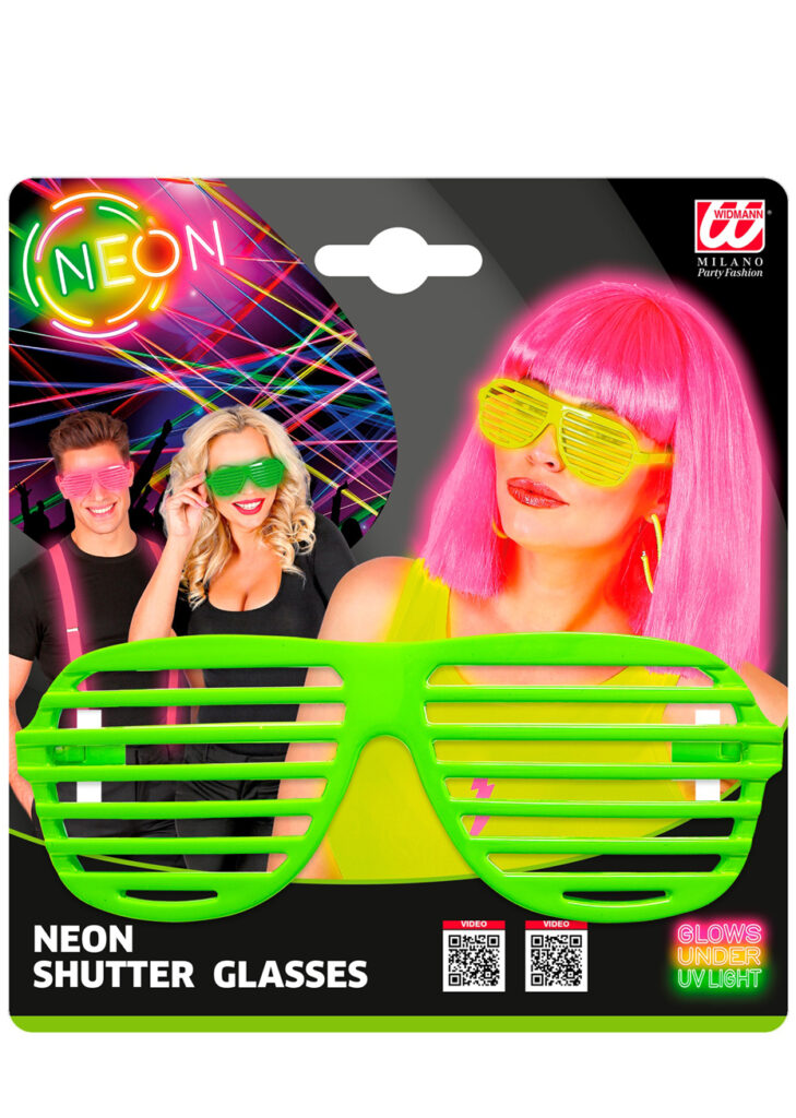Lunettes Stores Fluo – Montures Néon Ajourées Style Années 80