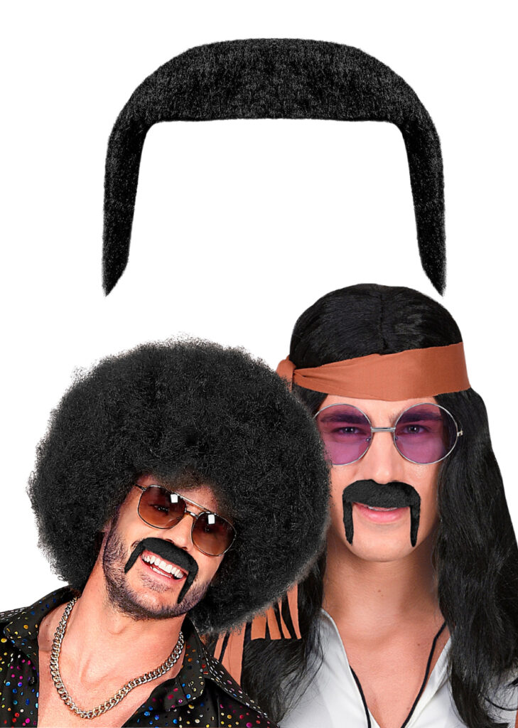 Moustache Adhésive Noire – Style Années 70 et Disco