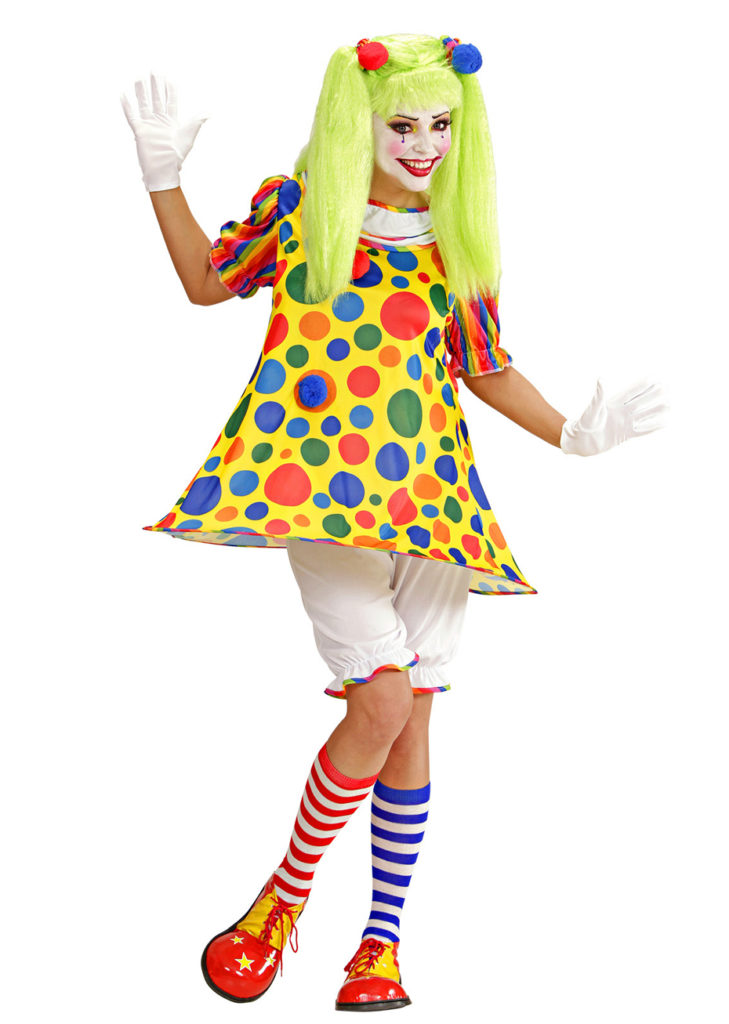 Déguisement Clown Femme – Robe à Pois à Cerceau et Caleçon