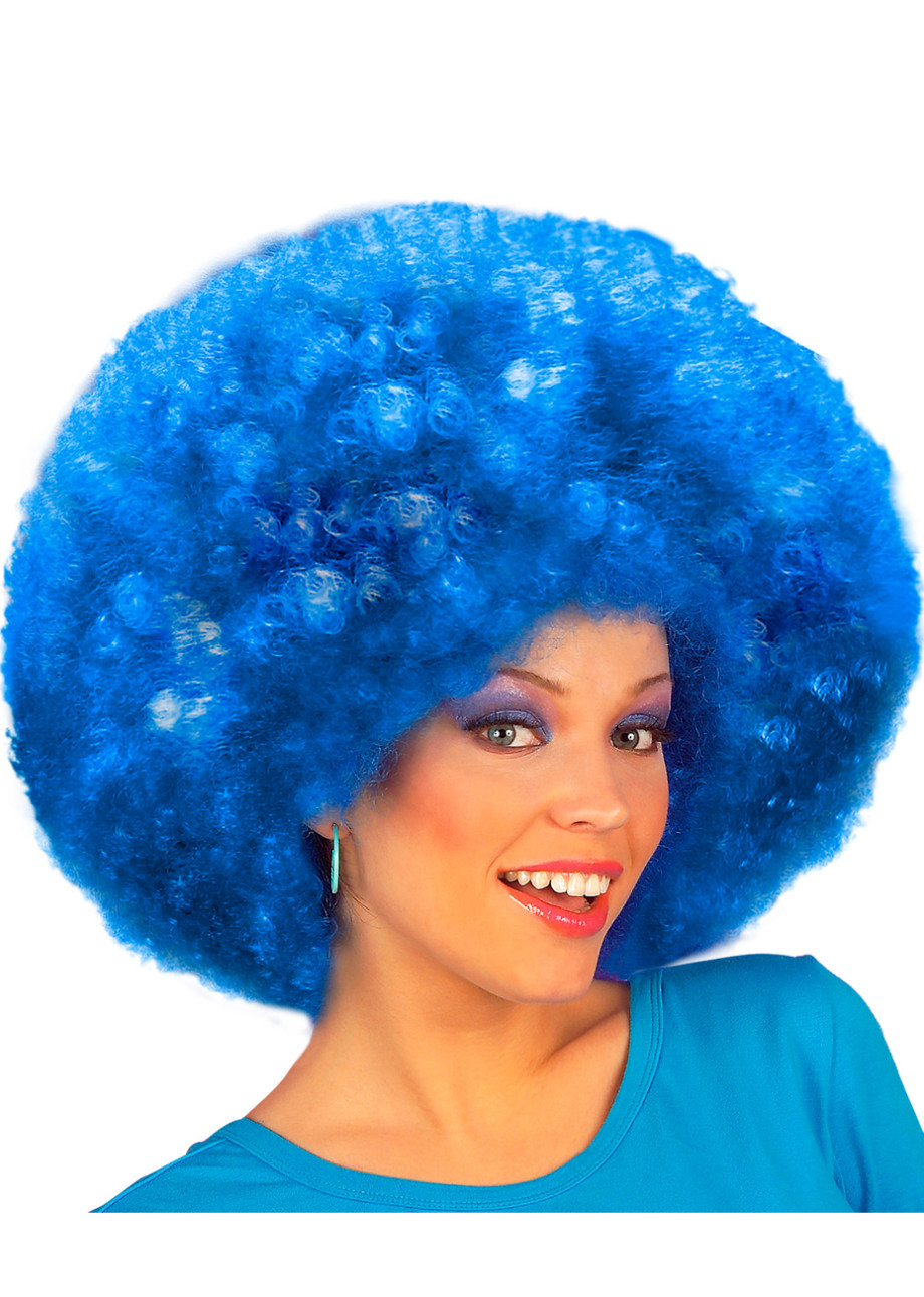 Perruque Afro Disco, Bleue - Aux Feux de la Fête - Paris
