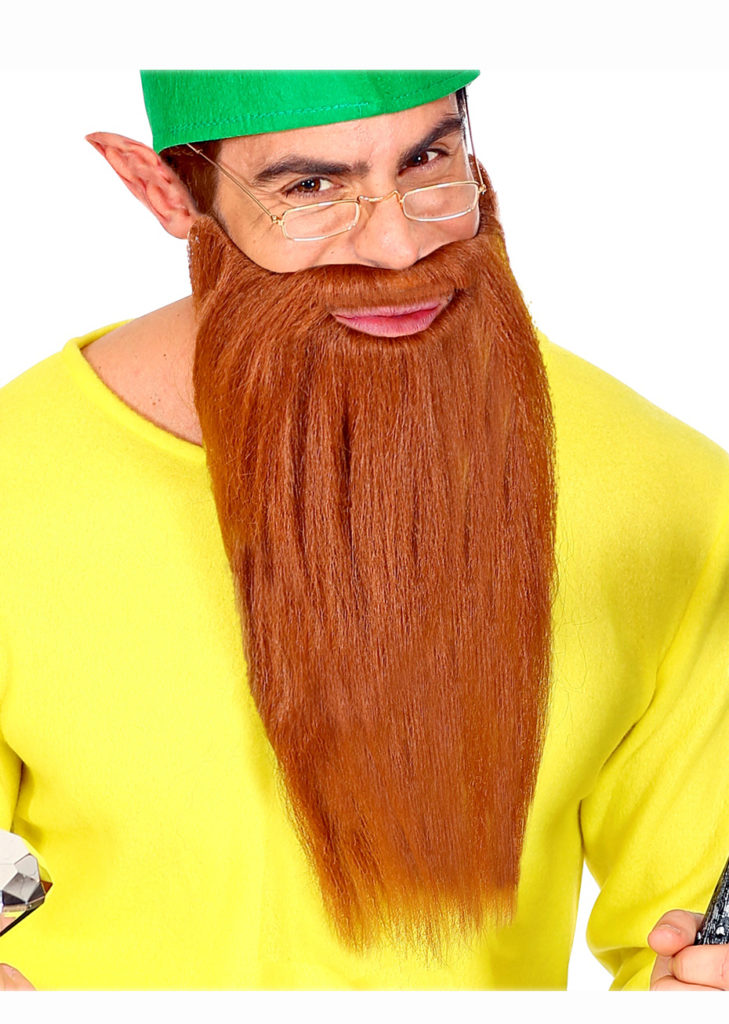 Barbe Rousse Longue et Lisse – Avec Moustache Intégrée