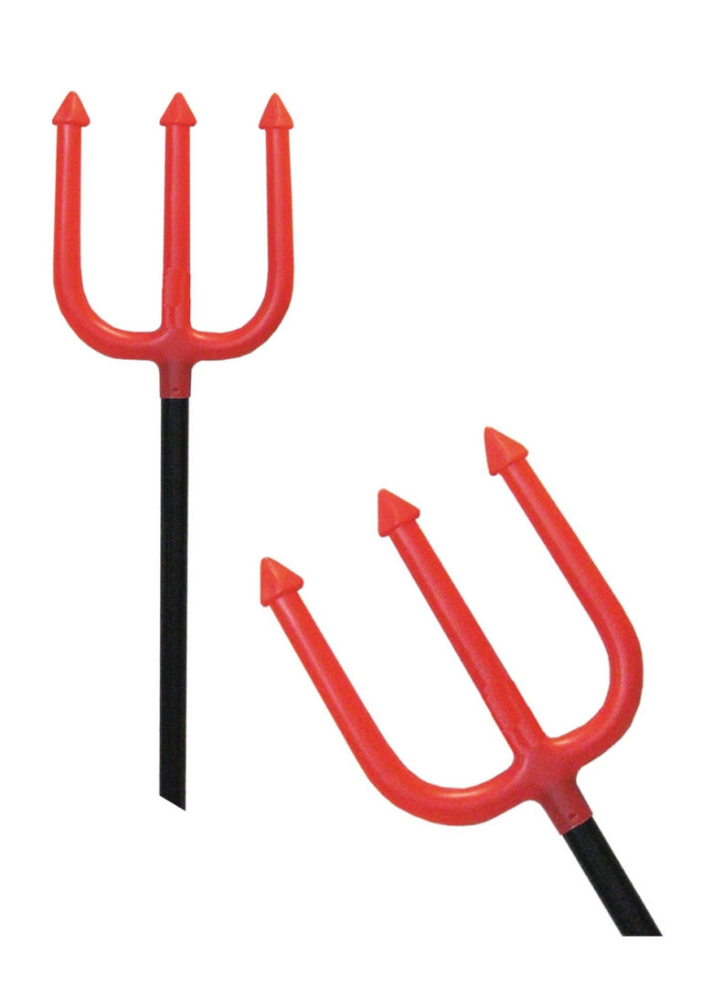 Trident de Diable – Fourche Rouge avec Manche Noir, 120 cm