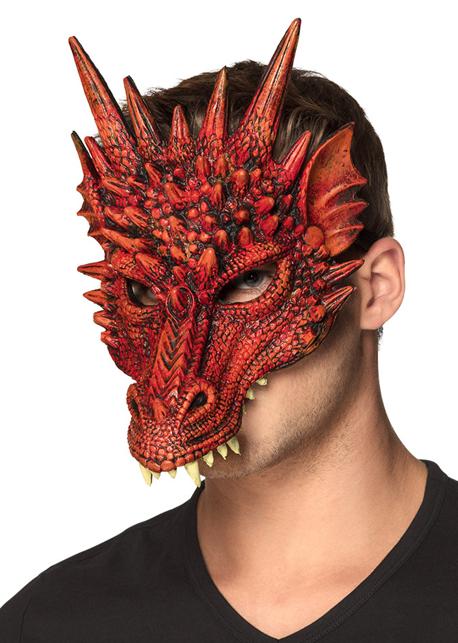 Masque de Dragon Vert, Demi Visage - Aux Feux de la Fête - Paris