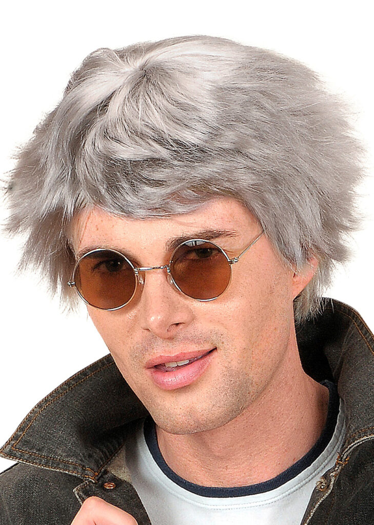 Perruque Grise pour Homme - Coupe Courte Années 90