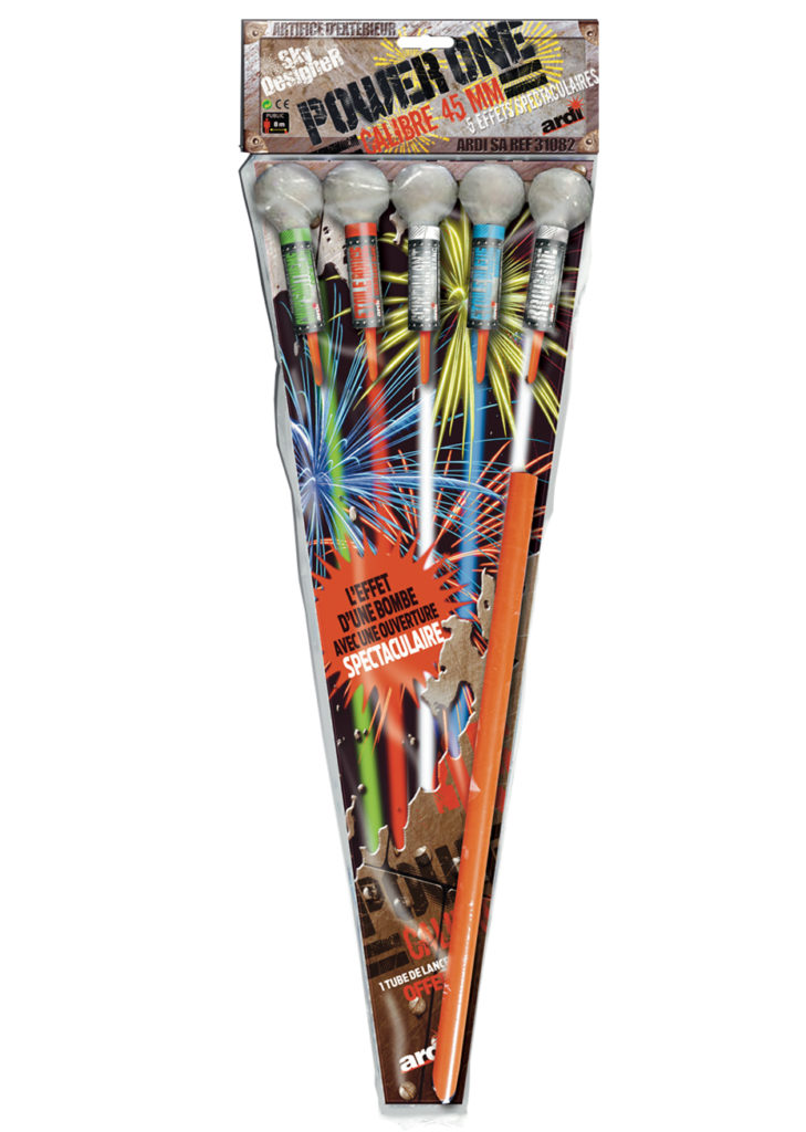 Fusées Cannon Ball Power One – Feux d’Artifice, Pack 5, 60 m