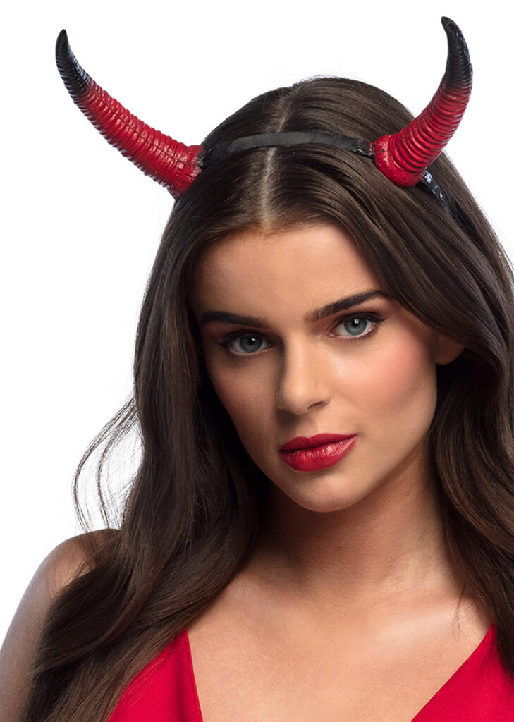 Cornes de Diable Rouge & Noir – Mousse de Latex – Mixte