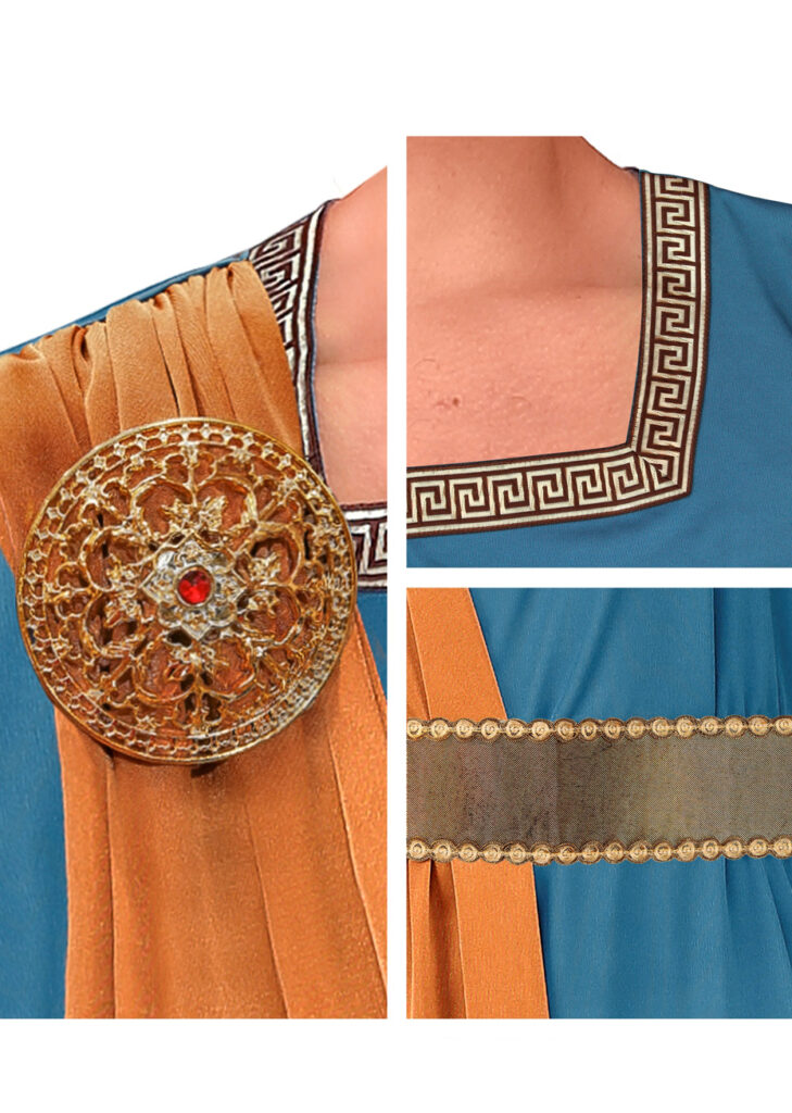 Déguisement de Romain – Robe Bleue, Toge, Ceinture & Lauriers