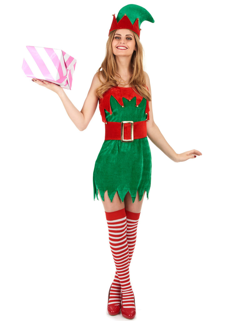 Déguisement d'Elfe de Noël Femme – Robe Courte et Chapeau