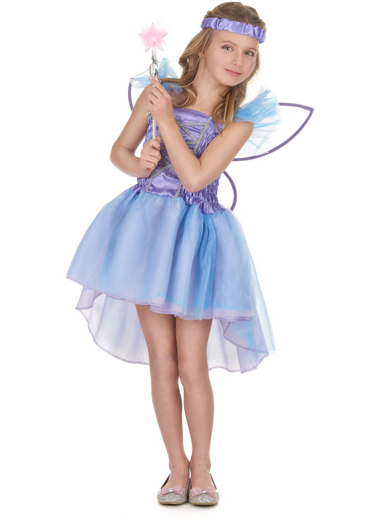Déguisement Fée Enfant – Robe Parme avec Ailes et Bandeau