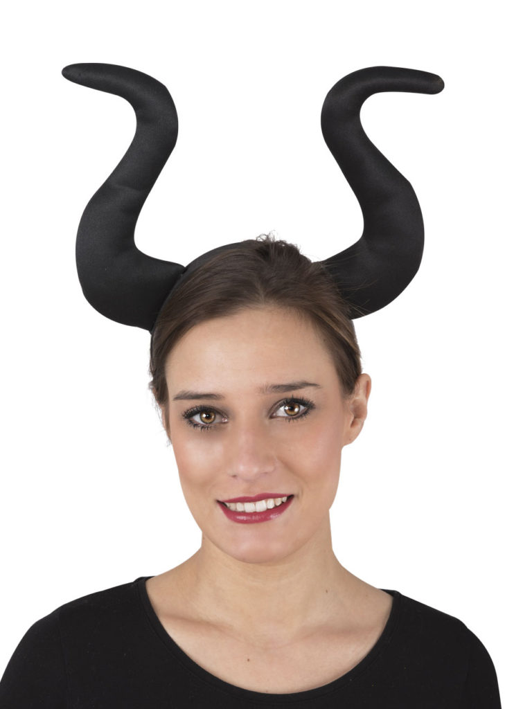 Cornes de Démon Maléfique – Noires en Tissu – Sur Serre-tête