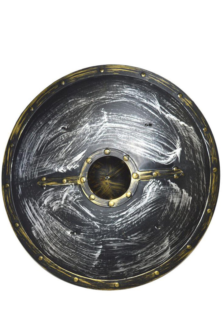 Bouclier Fer Vieilli avec Pointe – 45 cm – Accessoire Médiéval