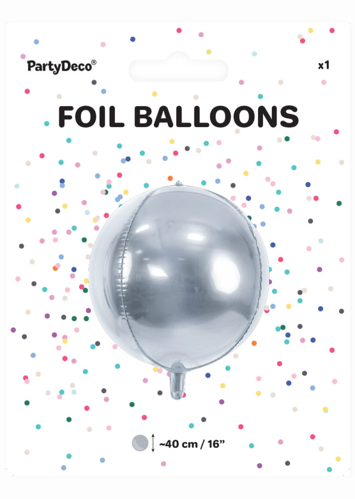 Ballon Aluminium Boule Argent – Sphère brillante de 40 cm