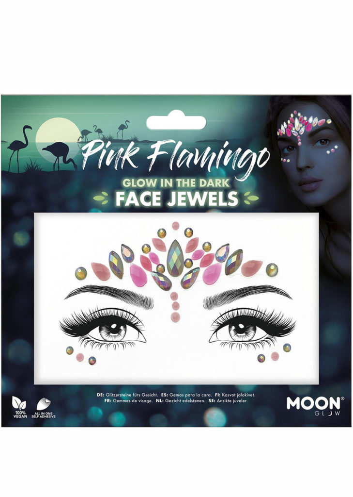 Strass Autocollants Visage, Flamant Rose, GID - Aux Feux de la Fête