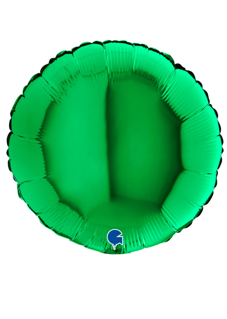 Ballon Rond Vert Prairie, en Aluminium - Aux Feux de la Fête