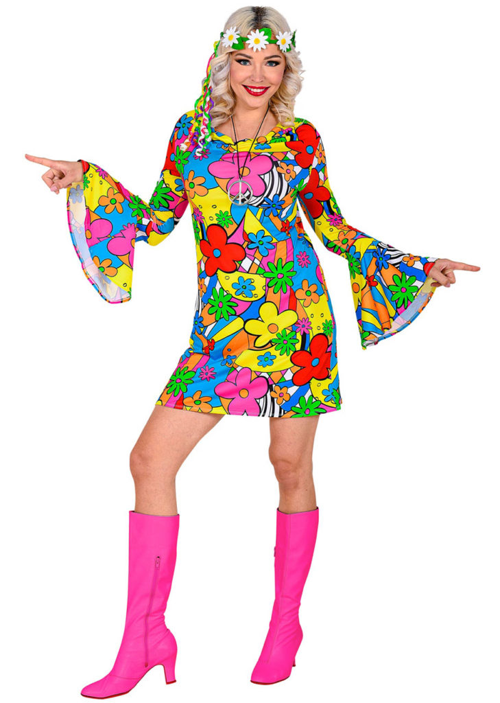 Déguisement Hippie Femme – Robe Flower Power et Bandeau