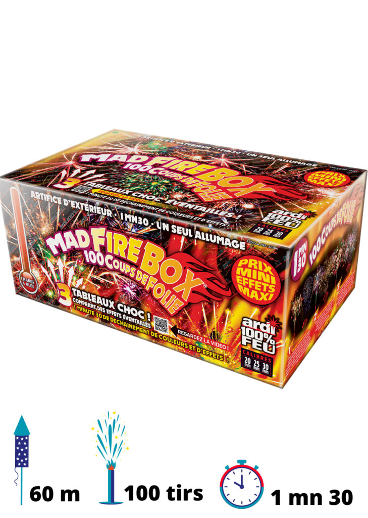 Feu d'Artifice Mad Fire Box – 100 Coups, 90 sec, Mariage