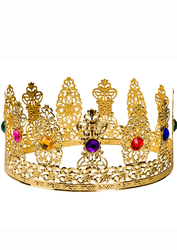 Couronne de Reine – Métal ciselé avec pierres de couleurs
