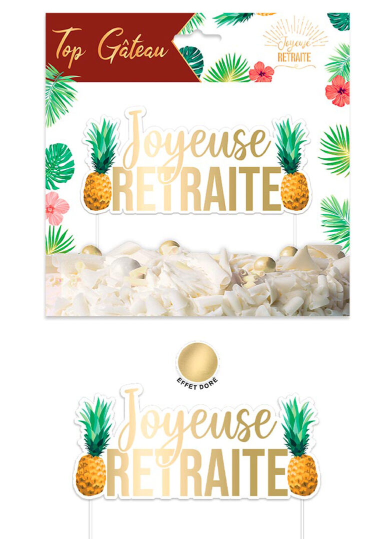 Décoration Gâteaux, Cake Topper, Retraite - Aux Feux de la Fête