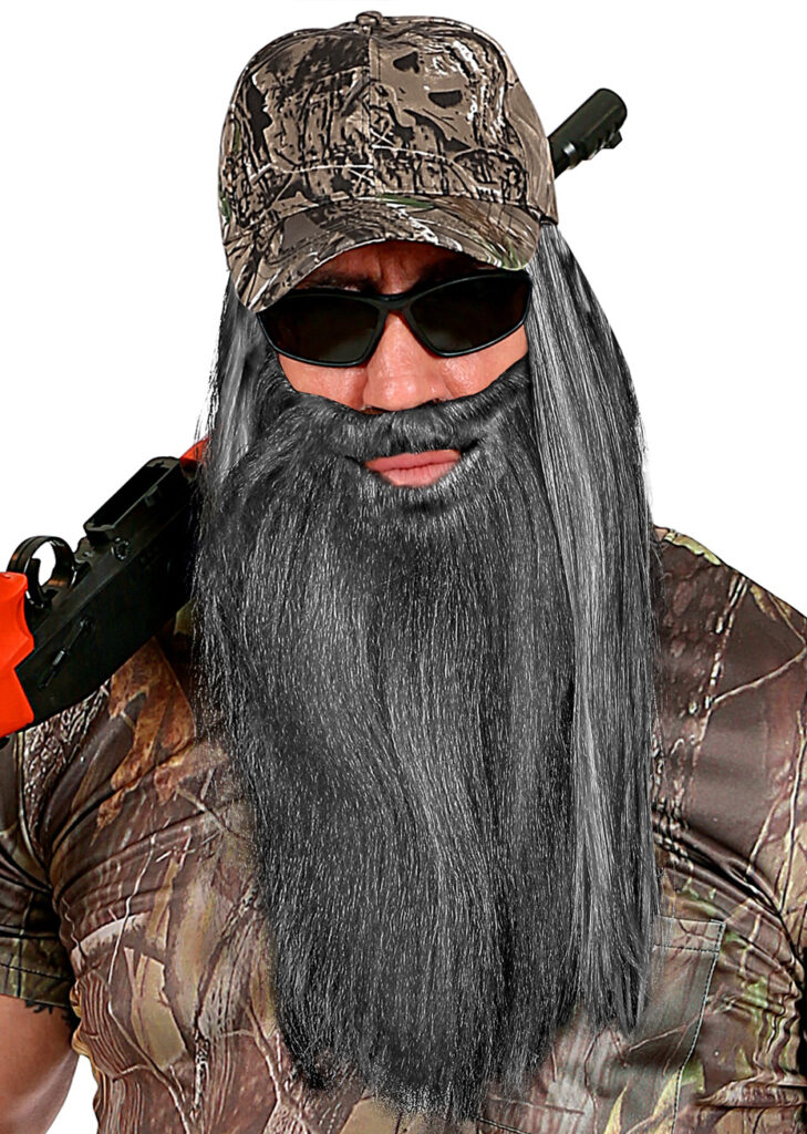 Barbe Grise de Déguisement – Longue et Lisse, avec Élastiques