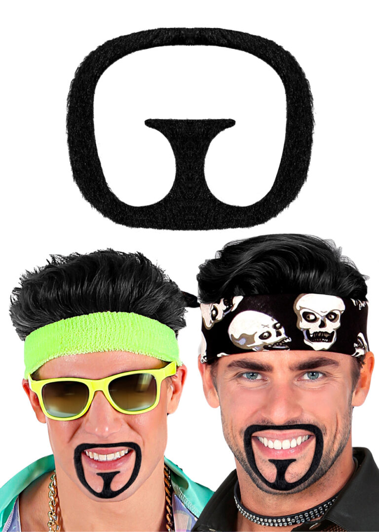 Moustache Bouc Adhésive – Postiche Noir de Déguisement