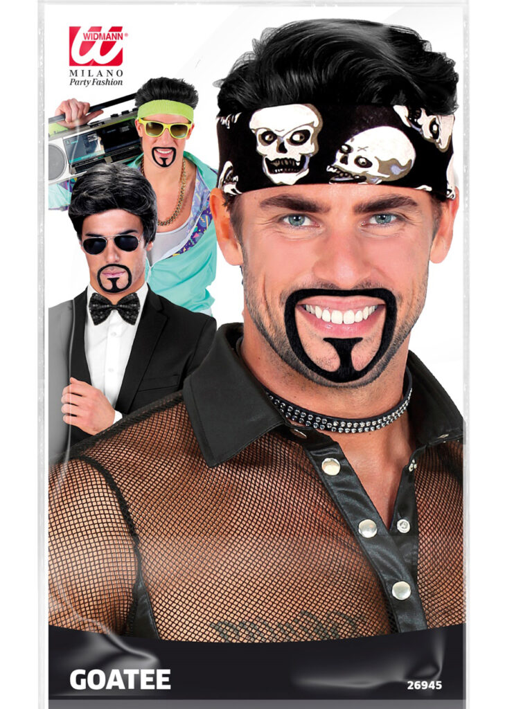 Moustache Bouc Adhésive – Postiche Noir de Déguisement