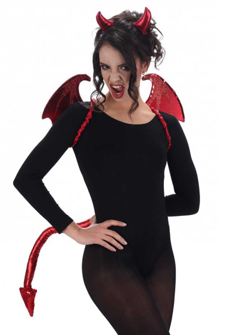 Kit de Diablesse – Ailes, Cornes et Queue – Accessoire Halloween