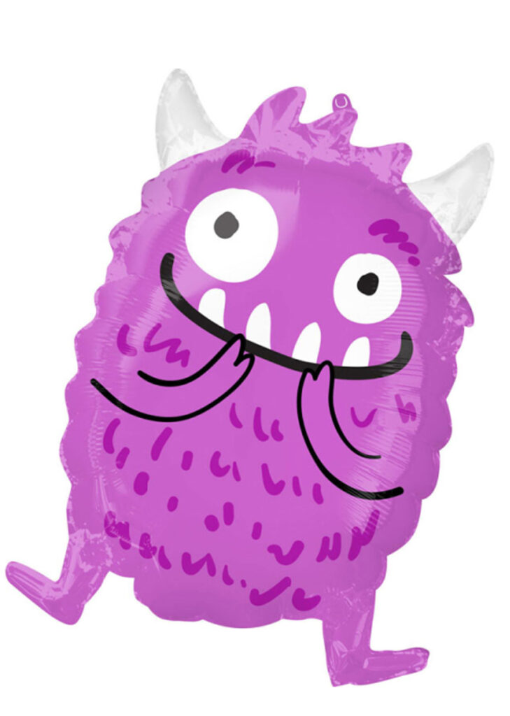 Ballon Monstre Rigolo, Little Monster, en Aluminium - Aux Feux de la Fête