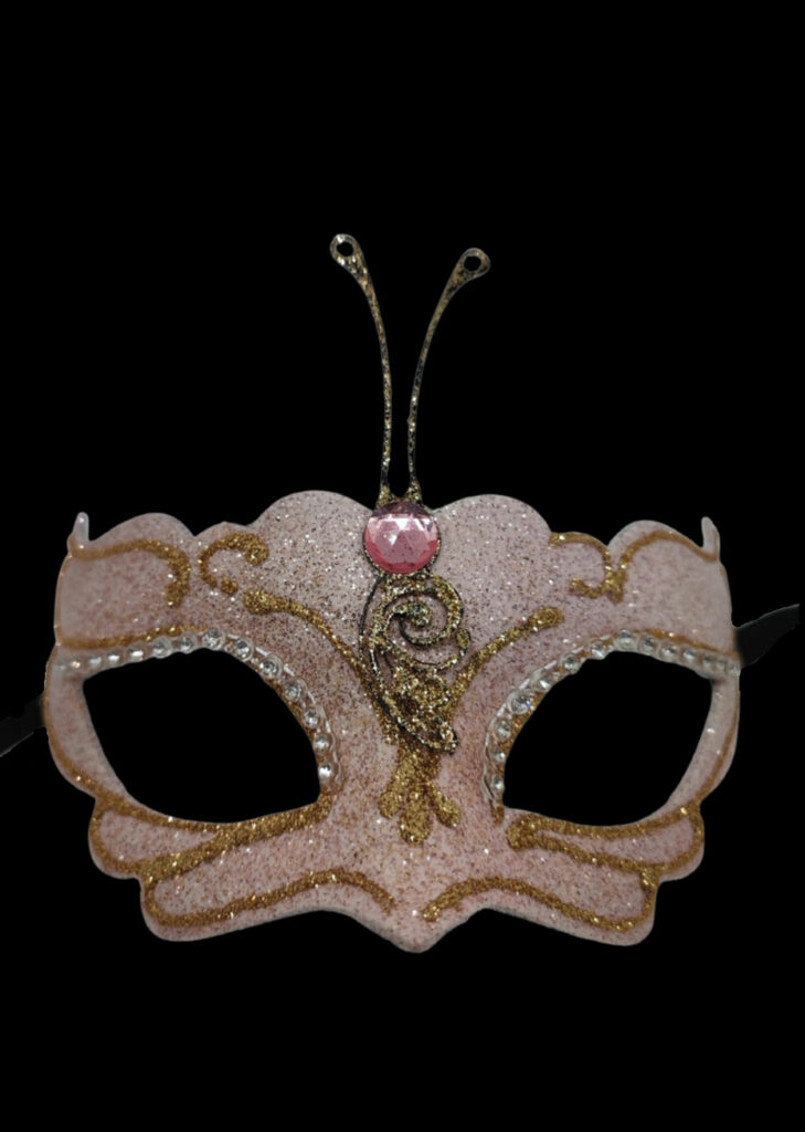 Libellula, Rose et Doré, Vénitien Fait Main - Aux Feux de la Fête