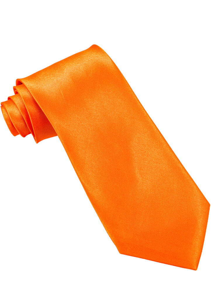 Cravate Orange Fluo – Tissu Satiné Idéal Fluo ou Années 80