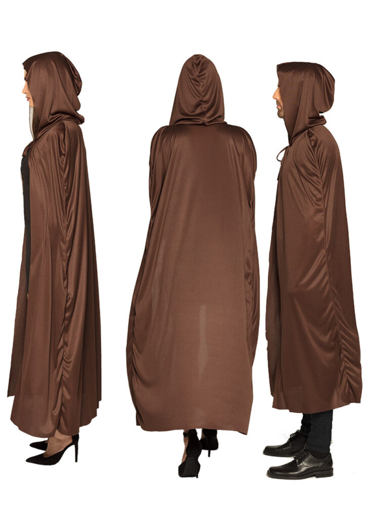 Cape Marron à Large Capuche- Univers Médiéval ou Fantastique