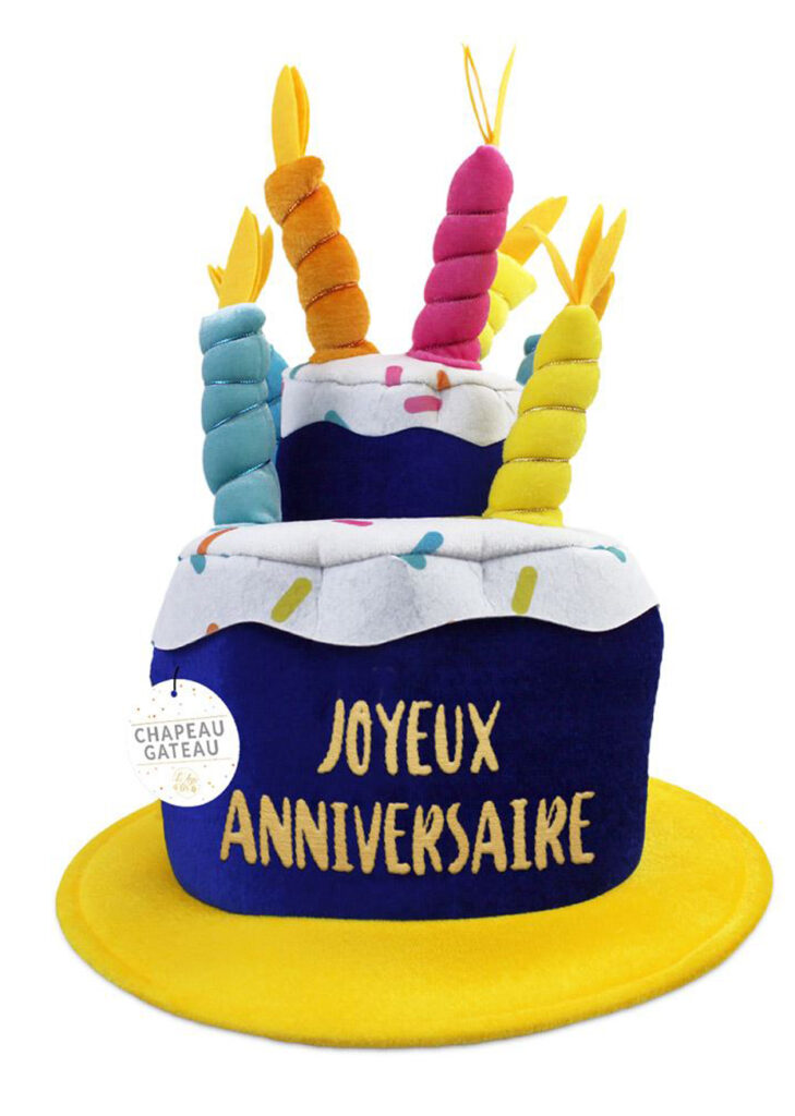 Chapeau Anniversaire – avec Bougies intégrées