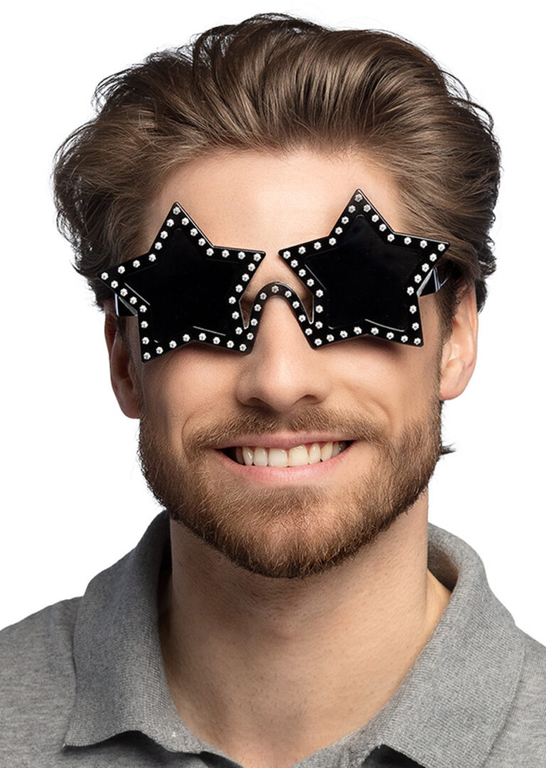 Lunettes Etoiles Rock Star – Monture à Strass et Verres Noirs