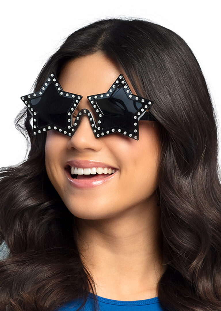 Lunettes Etoiles Rock Star – Monture à Strass et Verres Noirs