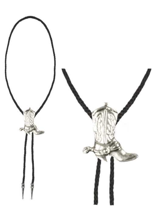 Collier Cowboy – Cravate Western avec Santiag en Métal